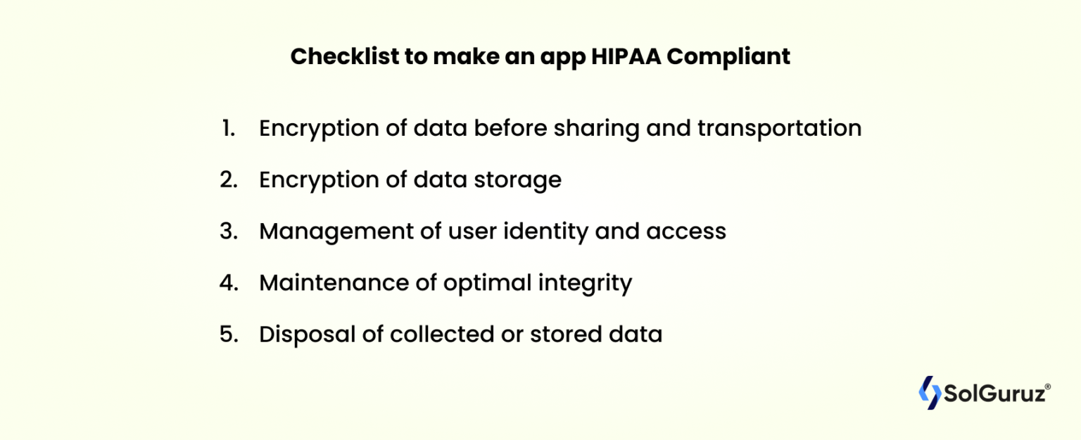 HIPAA Compliant App development: The In-Depth Guide - SolGuruz